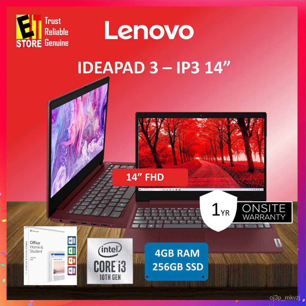 kdqF LENOVO IDEAPAD 3 IP3-14IIL05 (81WD00JTMJ ) LAPTOP -CHERRY RED (I3 ...