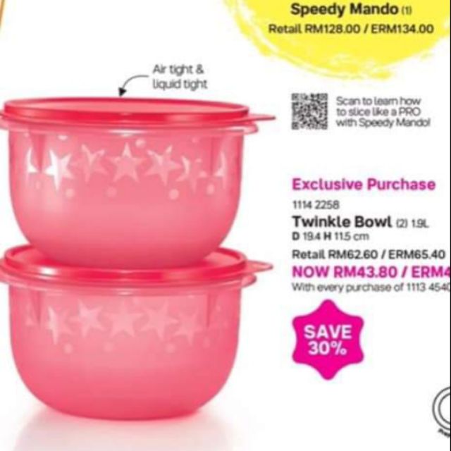Twinkle Bowl Tupperware | Shopee Malaysia
