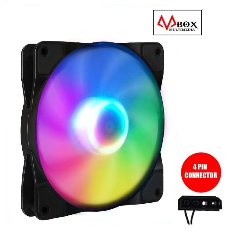MBOX M-GAMING LOTUS RAINBOW RGB LED STATIC PC FAN 120MM | Shopee Malaysia