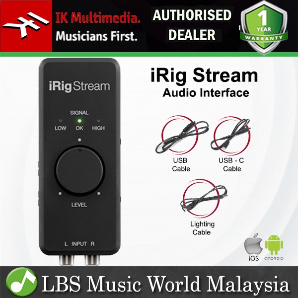 IK Multimedia iRig Stream USB Livestream Audio Interface for iOS ...