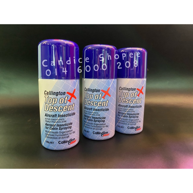 NEW STOCK Callington Aircraft Insecticide (Top Of Descent) TOD blue cap ...