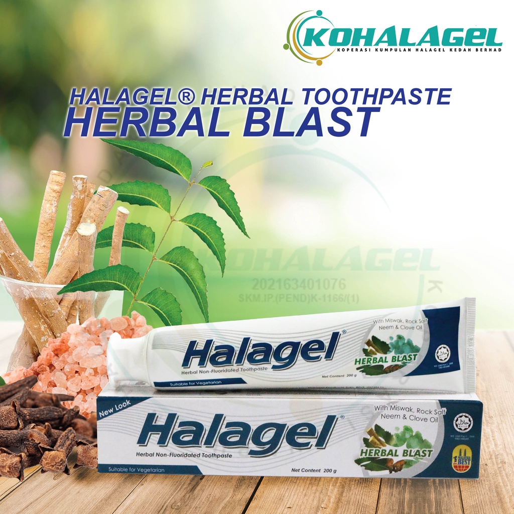PROMO Halagel® Herbal Blast (100g) - Non-Fluoridated Toothpaste ...