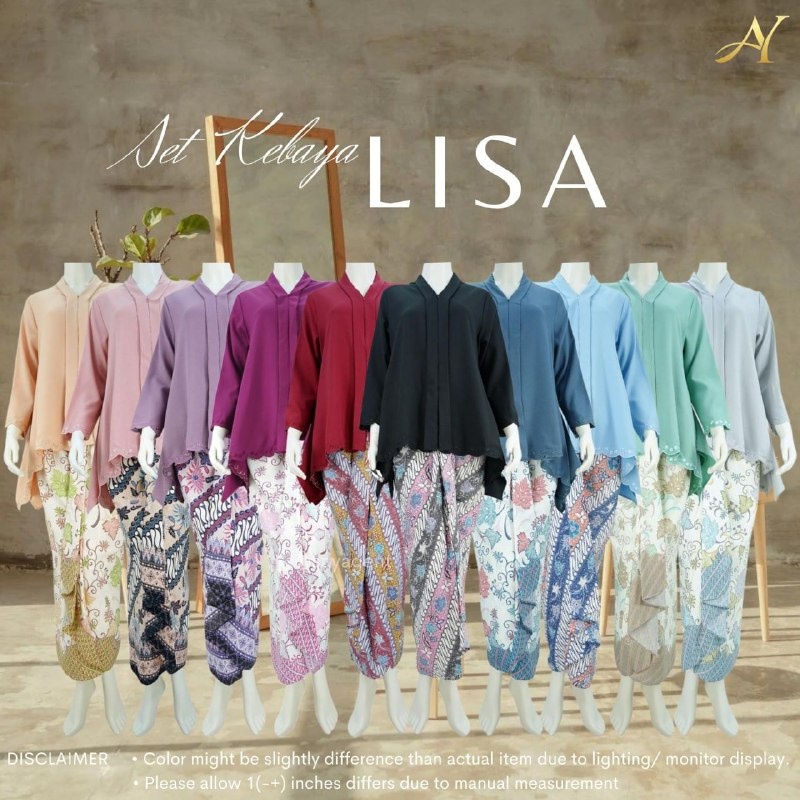 SET LISA SCALLOP EMBROIDERY KEBAYA TOP/ BATIK INSTANT PARIO BAJU RAYA ...