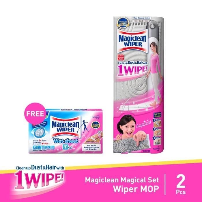 PERALATAN Magiclean Magical Cleaning Equipment Set - Wiper Mop Free Wet ...