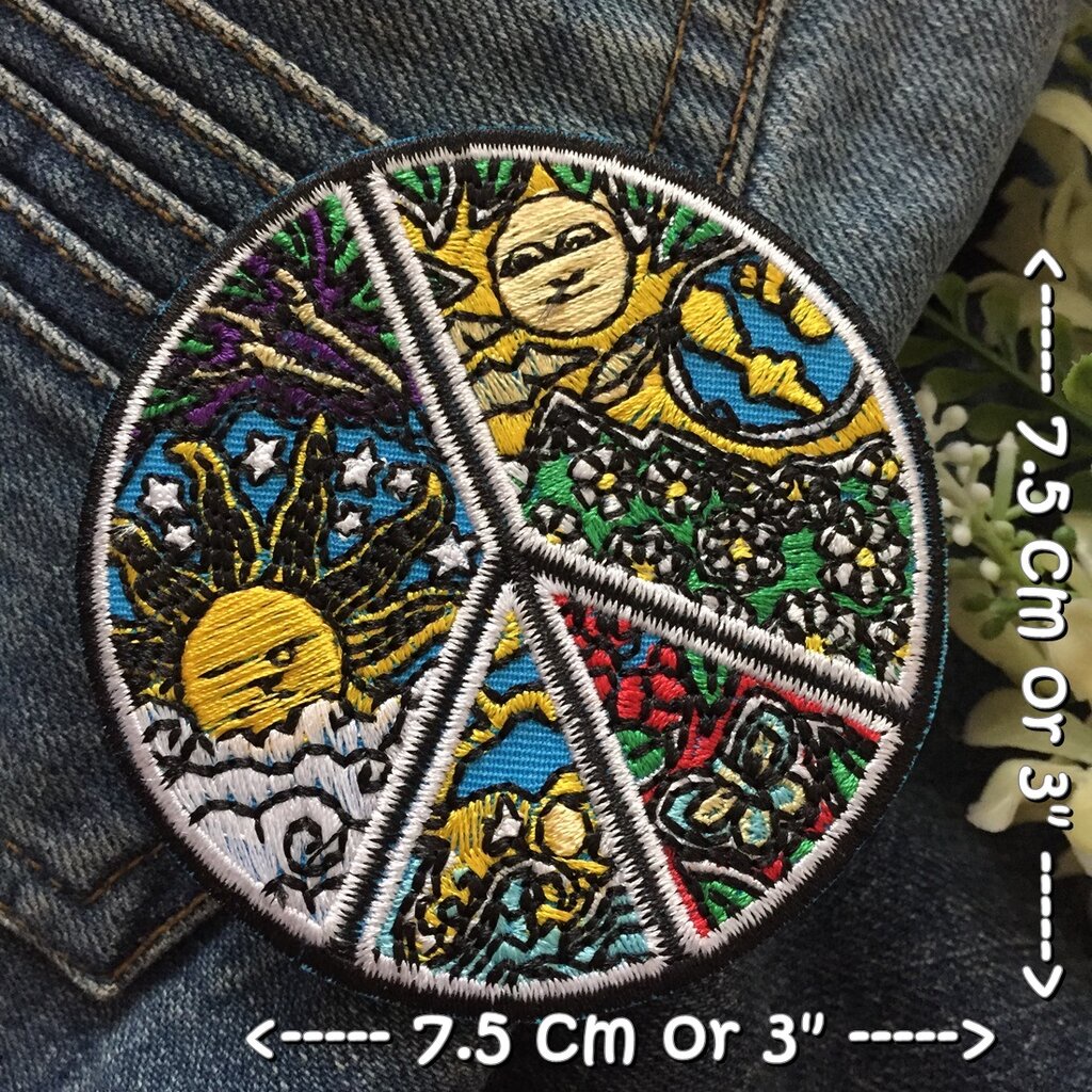 Peace Liberty Bohemian Iron-On Patch Embroidered Clothing Decorations ...