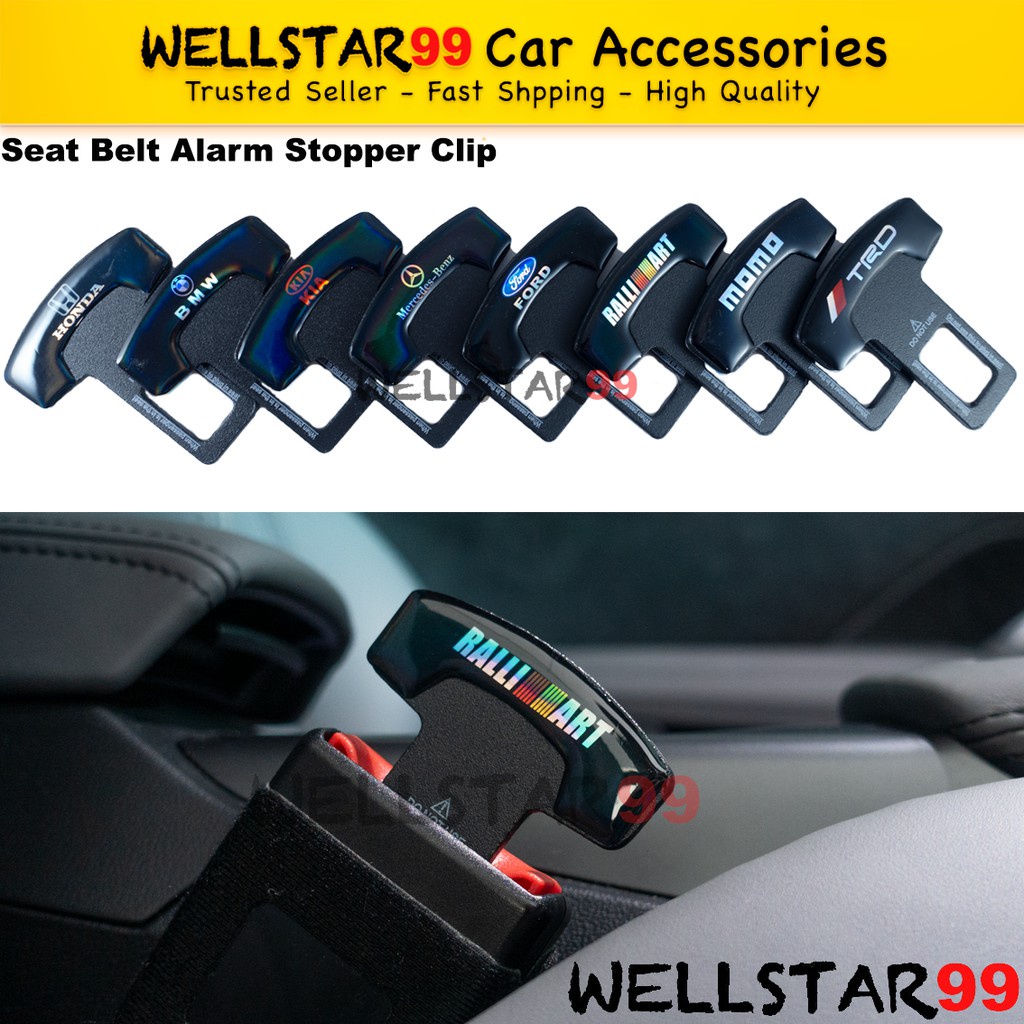 Car Safety Seat Belt Buckle Alarm Stopper Clip Clamp TRD/MOMO/BMW/RS/R ...