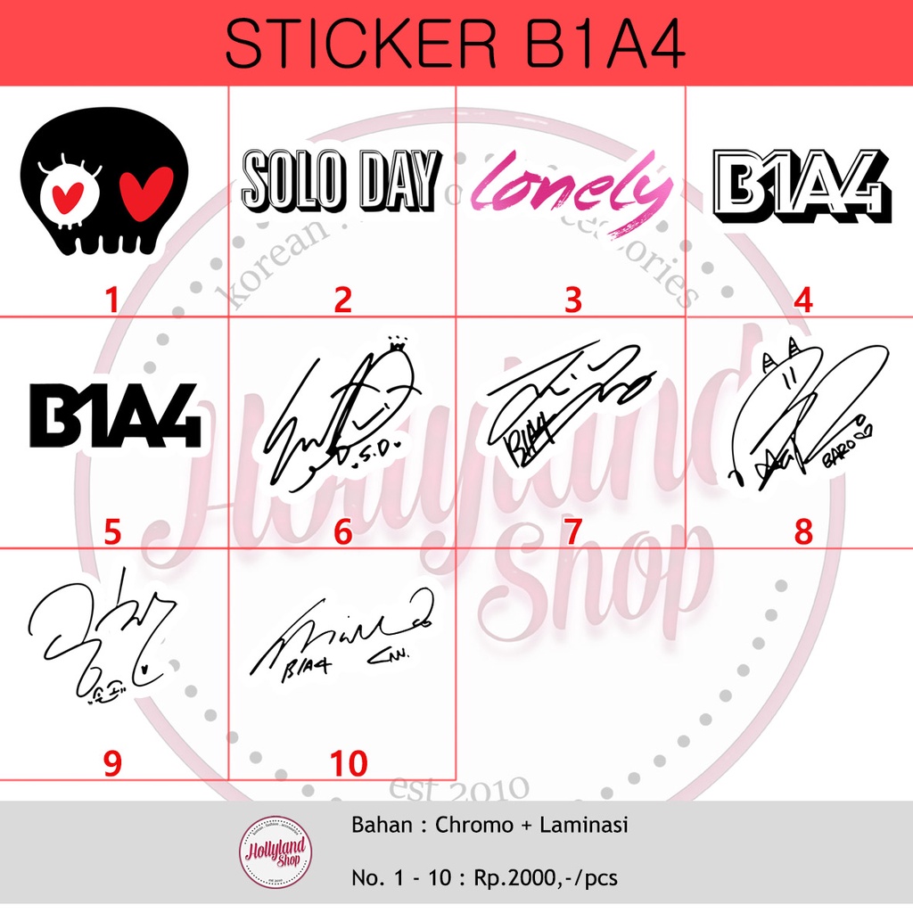 Sticker B1A4 Logo part 1 (5pcs Stickers) | Shopee Malaysia