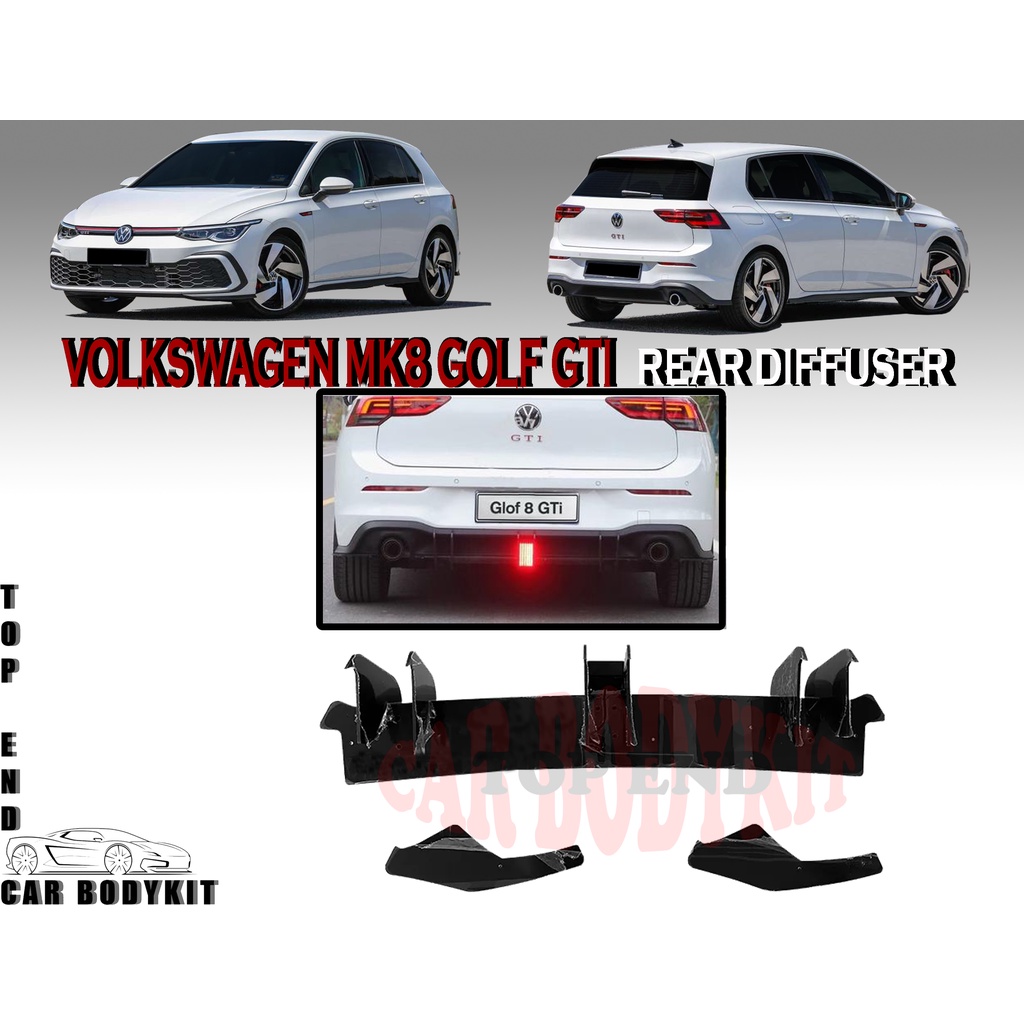 VOLKSWAGEN GOLF MK8 GOLF GTI REAR DIFFUSER MAXTON LOOK REAR DIFFUSERF ...