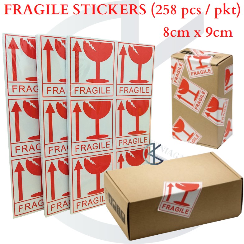 Fragile Sticker Fragile Label Warning Stickers 258 Pcs Per Pkt