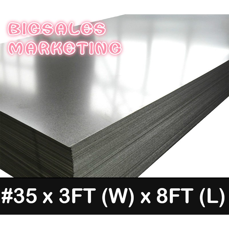 BIGSALES 3FT x 8FT Galvanized Iron Metal Zinc Plain Sheet Coil / Zink ...