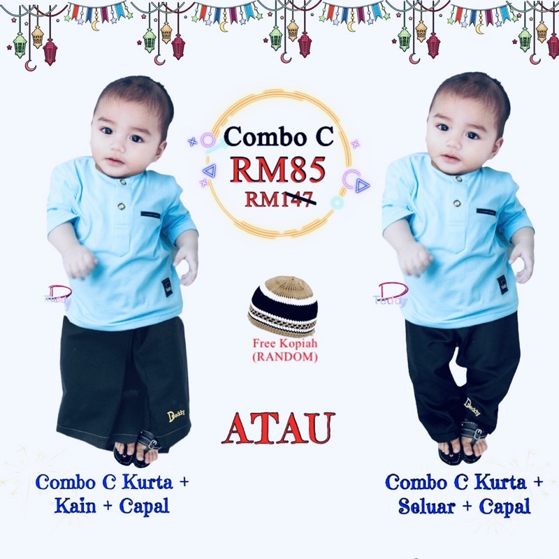 🎈KURTA BABY SET + CAPAL 🎈COMBO SET C🎈 | Shopee Malaysia