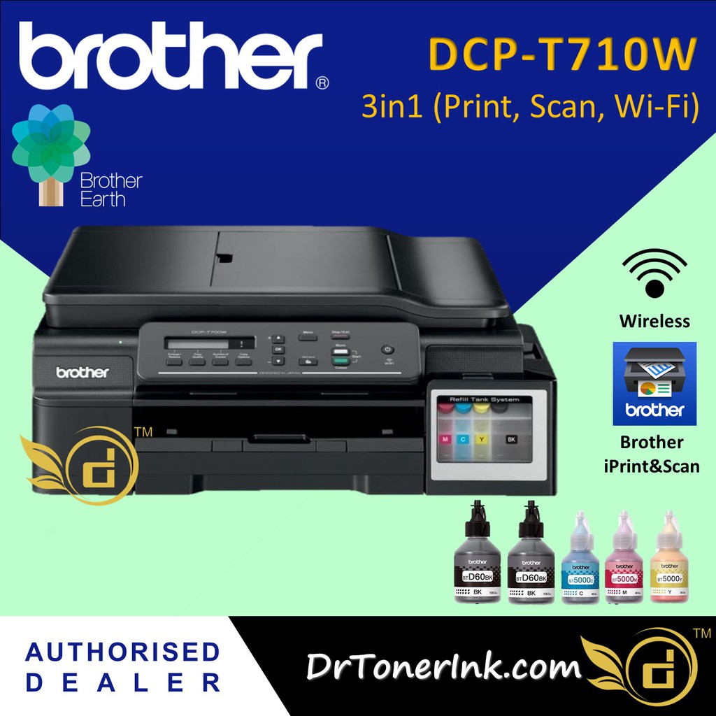 Brother Multi-Function DCP-T710W / DCP T710 W / T 710W Ink Tank Print Scan Copy WIFI Printer ...