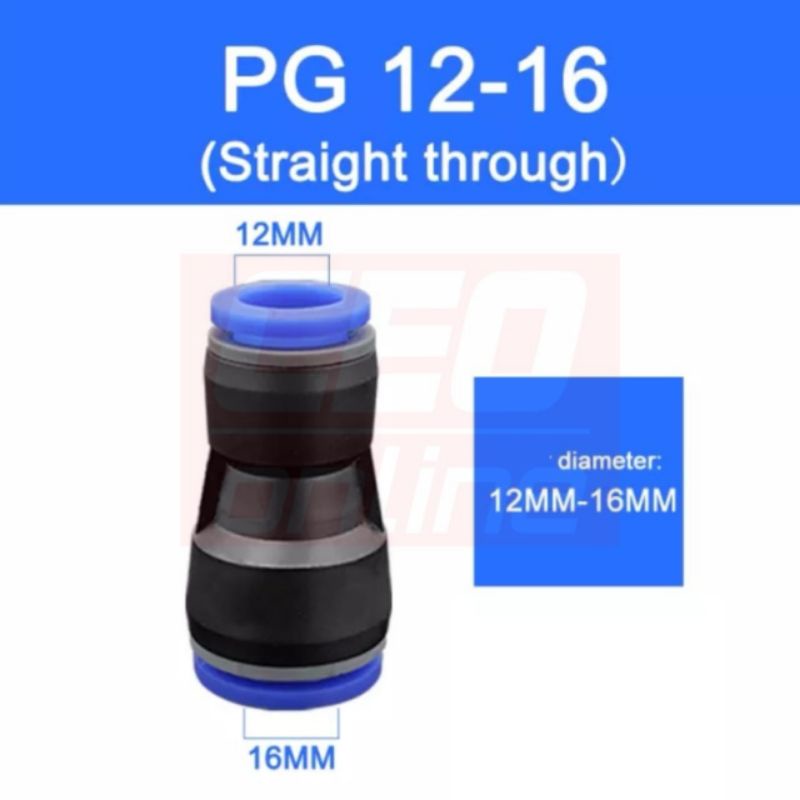 CEO 🇲🇾 Pneumatic Fittings PU PG Plastic Connector 4mm 6mm 8mm 10mm 12mm 14mm 16mm Air Hose Tube ...