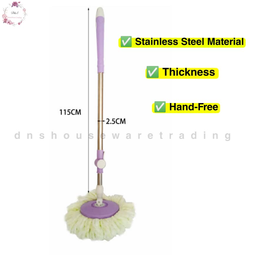 🇲🇾 Stainless steel Spin Mop Adjustable Stick Rod Batang Keluli Tahan ...