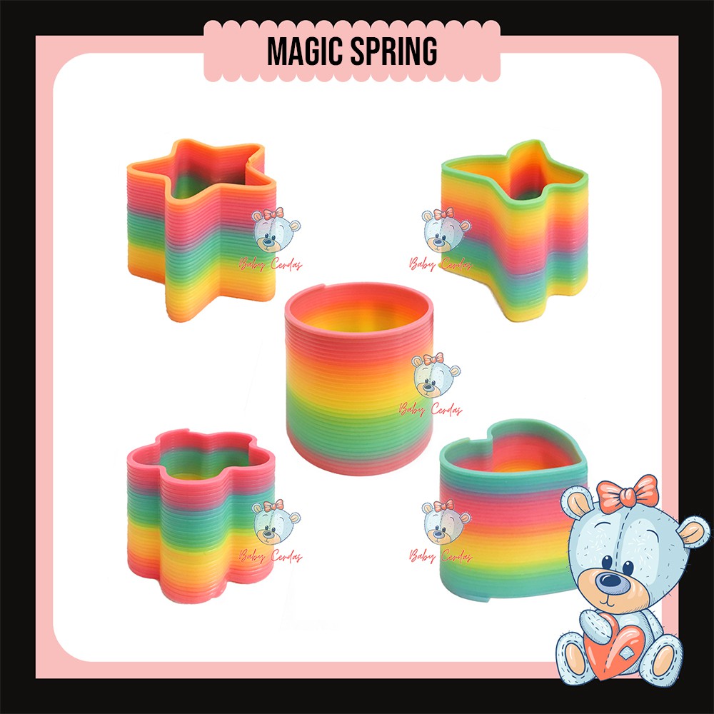 Magic Spring Shapes Rainbow Slinky Coil Classic Retro Toys for Kids Boy ...
