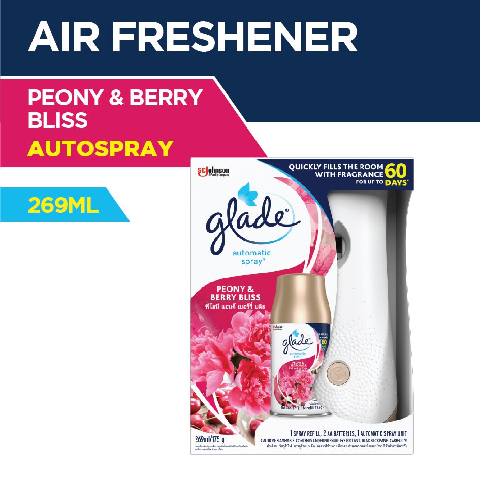 Glade Autospray Peony & Berry Bliss Starter (269ml) | Shopee Malaysia