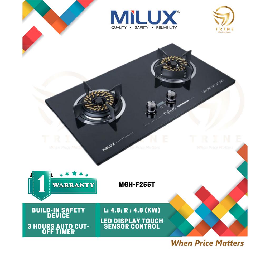 Milux Built In Hob Gas Cooker With Digital Touch Timer 4 8kw Dapur Gas Kaca Mgh F255t Mghf255t
