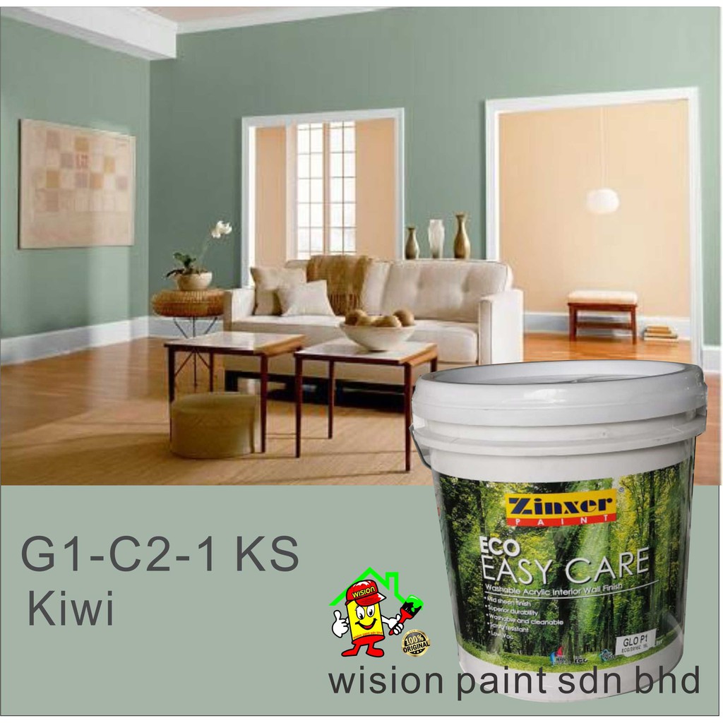 ( 5L EASY CARE ) ZINXER PAINT INTERIOR PEARL / DALAM ( EASY CLEAN ...