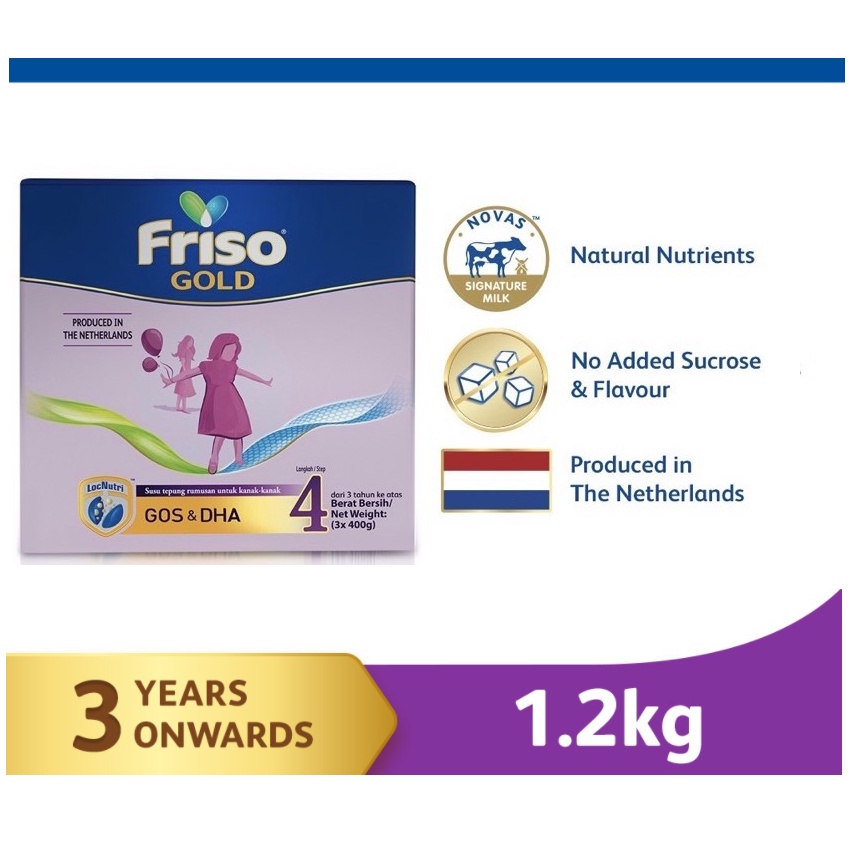 [New Launch] Friso Gold Step 4 Milk Formula -(1.2KG) (Upgraded Formula ...