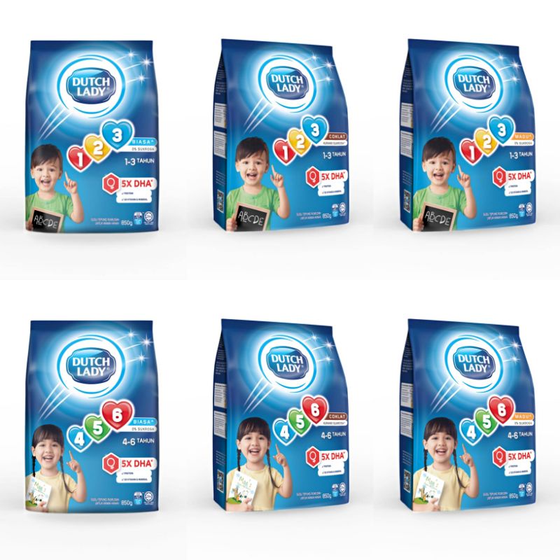 Dutch Lady Milk Formula 123 456 Plain Choco Honey 850g | Shopee Malaysia