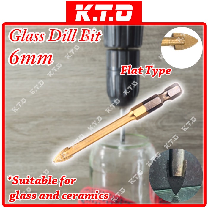 1PCS MULTI TILE BIT 6.0MM WITH 4 CUTTING EDGES TILE CROSS AND FLAT TYPE ...