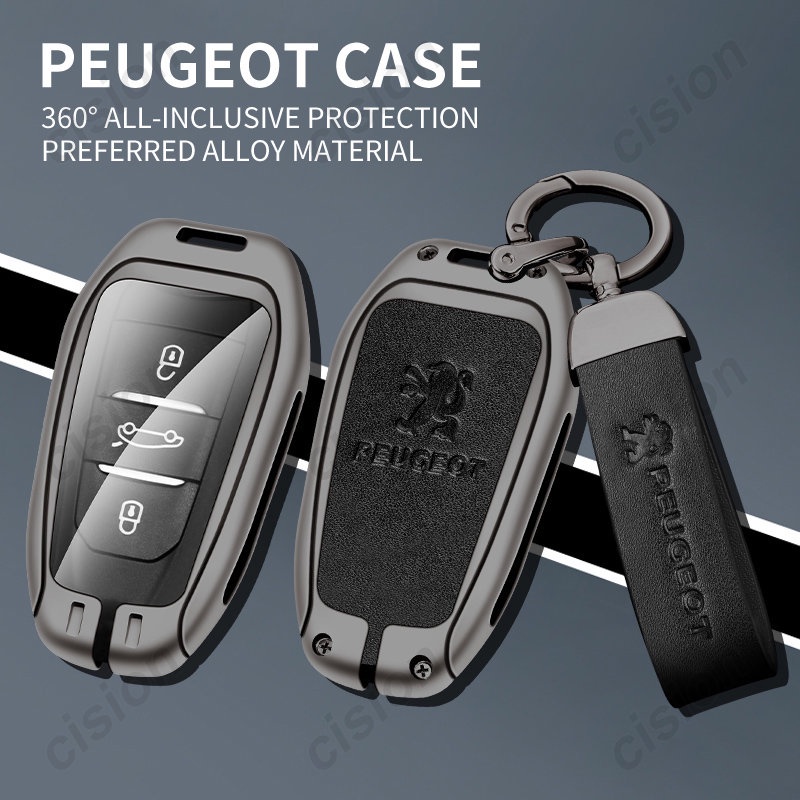 Zinc Alloy Leather Car Key Case Cover Fob Shell For Peugeot 308 408 508 2008 3008 4008 5008 ...