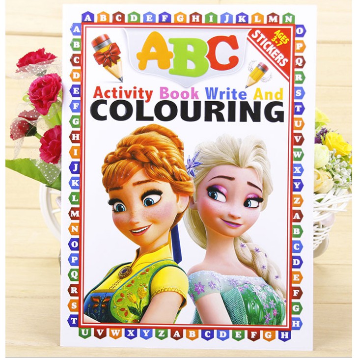 [M'sia ready stock] Cartoon Activity Writing and Coloring Sticker Books ...
