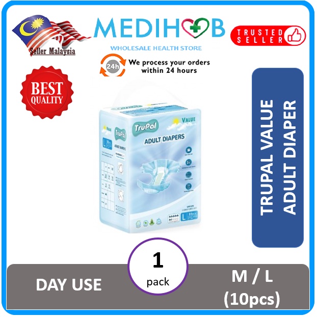 TRUPAL VALUE Standard Adult Diapers Lampin Dewasa TAPE (1 Pack ...