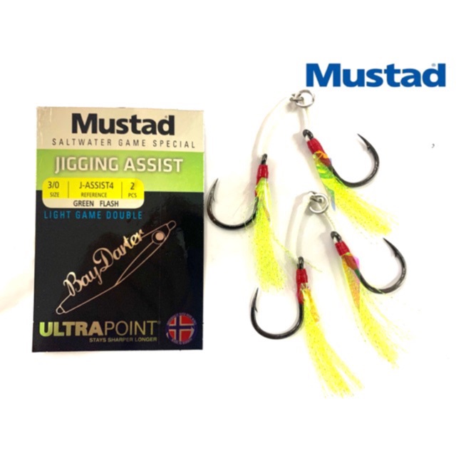 MUSTAD JIGGING ASSIST HOOK LIGHT GAME DOUBLE ASSIST FISHING HOOK ...