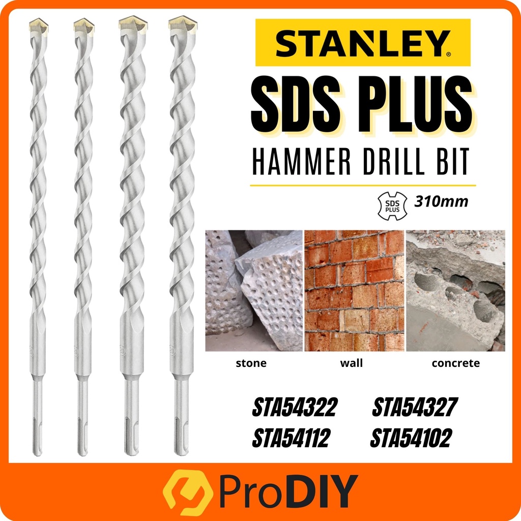 STANLEY SDS PLUS 310mm Hammer Concrete Drill Bit Size 10mm ~ 18mm 钻头 ...