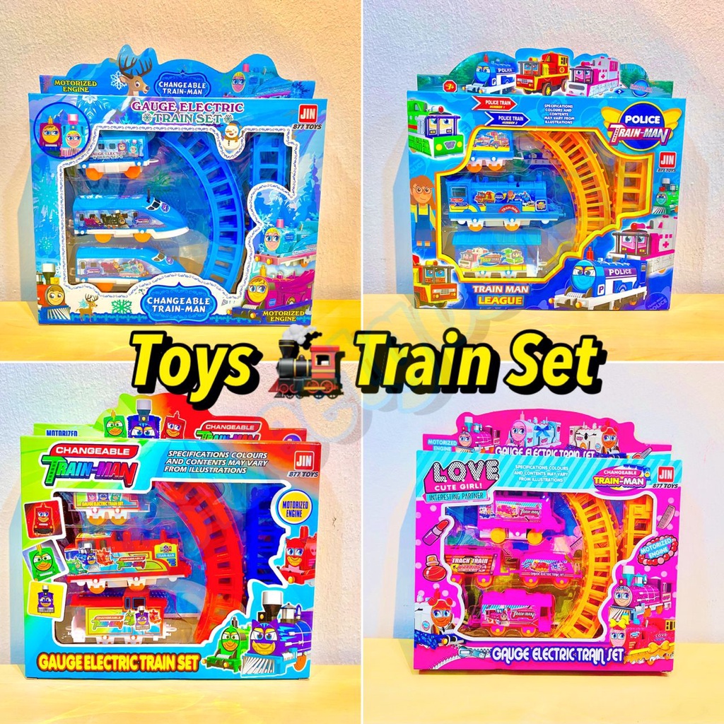 [READY STOCK] GAUGE ELECTRIC TRAIN SET CHANGEABLE TRAIN MAN Train Kids ...