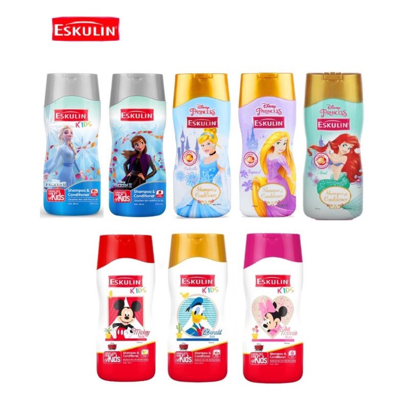 Eskulin Disney Kids Princess & Mickey Shampoo And Conditioner 200ml ...