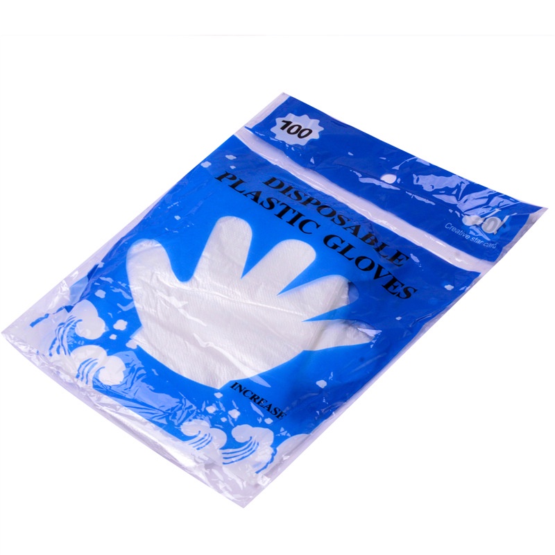 100pcs HDPE Disposable Plastic Hand Gloves 一次性塑料手套 Sarung Tangan ...