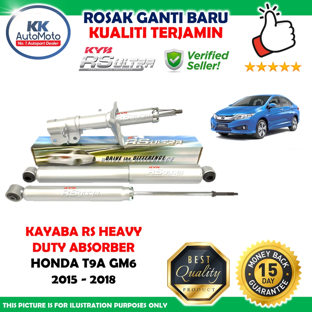 1 Pair Honda City T9A GM6 2014 - 2018 Genuine Kayaba KYB Ultra RS Performance Absorber Heavy ...