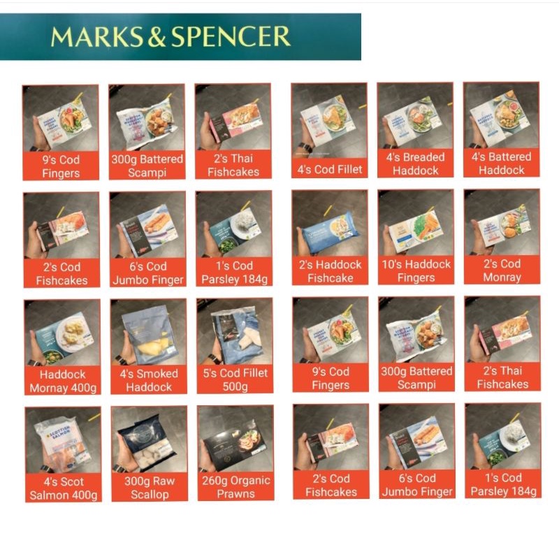 M&S Marks and Spencer Frozen Seafood - Haddock/Cod/Monkfish/Scampi ...