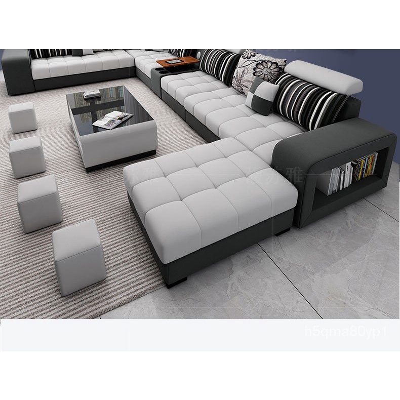Nano Technology Fabric Sofa Living Room Large and Small Apartment Type ...