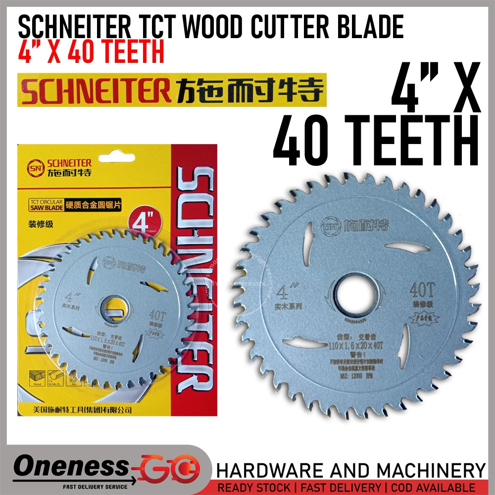 ''SCHNEITER'' TCT WOOD CUTTER BLADE -4'' X 40 TEETH | Shopee Malaysia