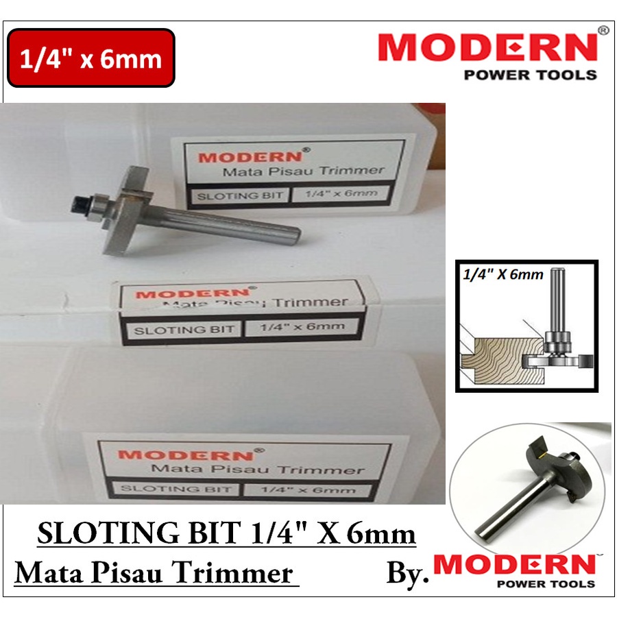 MATA KAYU Sloting BIT Wood Profile Eye TRIMMER ROUTER Wood PANEL Hole ...