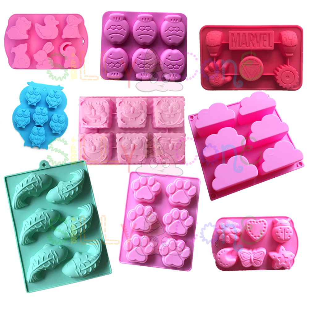 CUTE SILICONE MOULD Assorted Moulds Silicon Jelly Mold Acuan Silikon ...