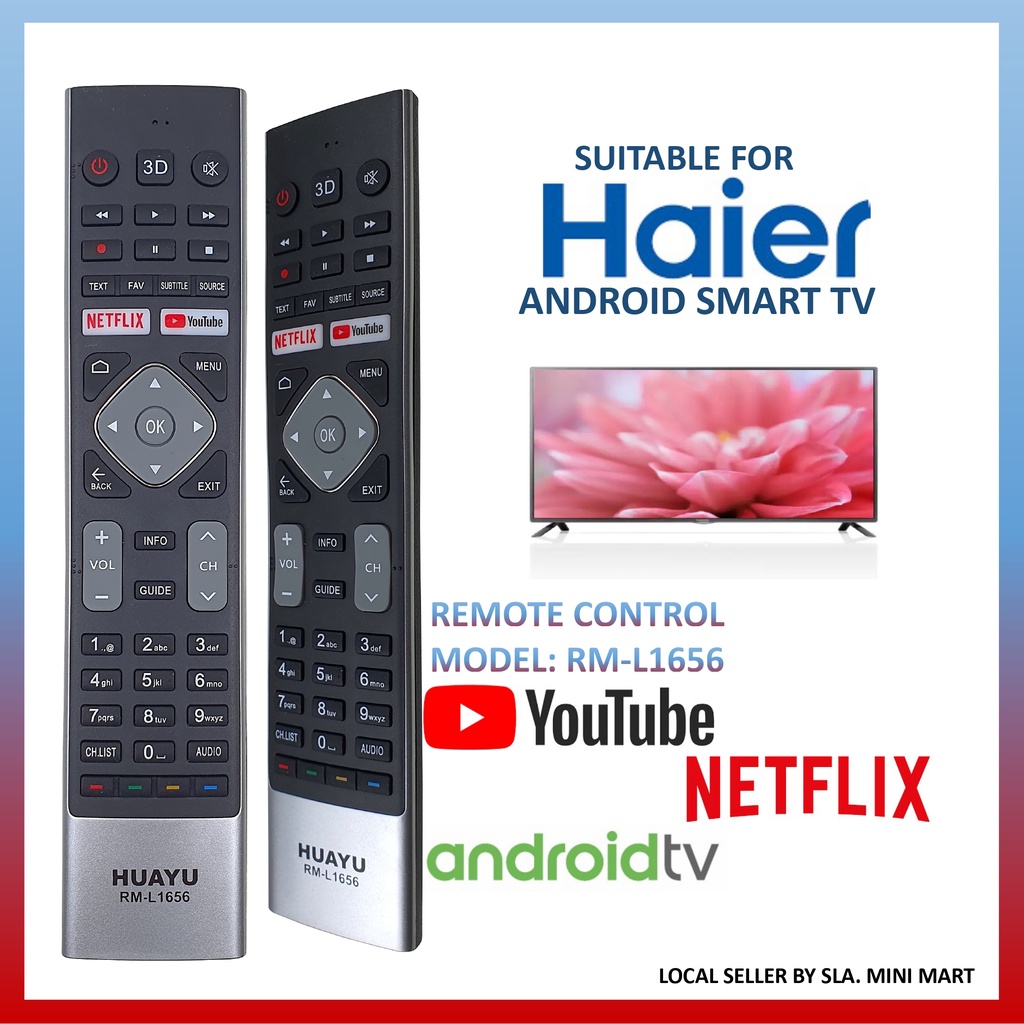 HAIER ANDROID SMART LED TV REMOTE CONTROL RM-L1656 (SUPPORTED YOUTUBE ...