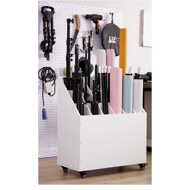 Backdrop Paper Storage Rack Compartmentalised Studio Organizer ...