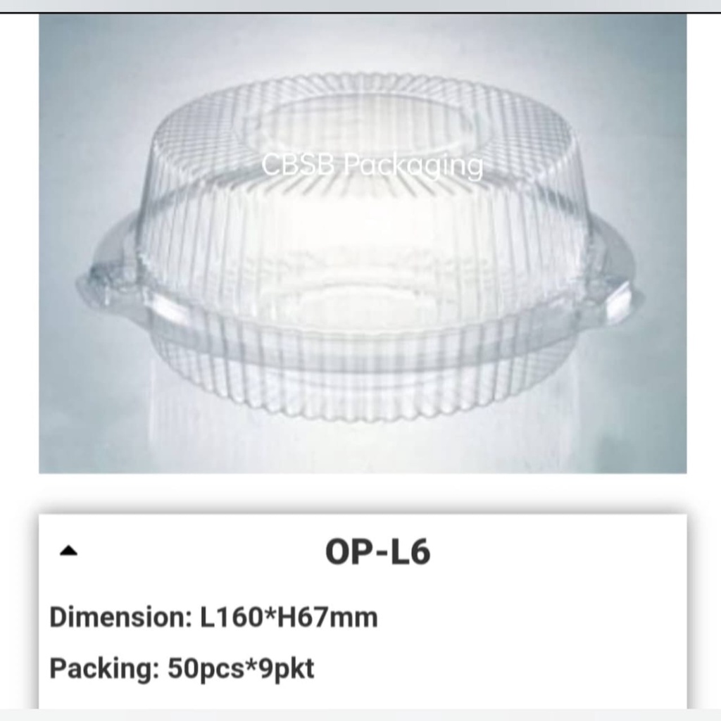OPS L6 DISPOSABLE CLEAR PLASTIC FOOD BOX / CAKE / KUIH MUIH (50PCS ...
