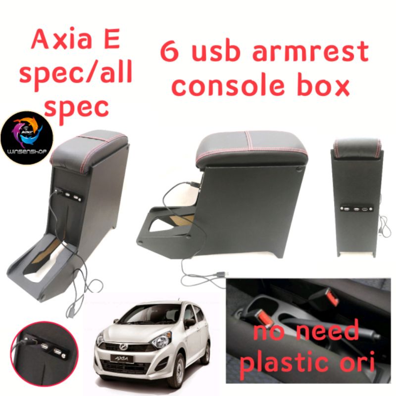 PERODUA AXIA E SPEC / ALL SPEC / 6 USB ARMREST CONSOLE BOX | Shopee ...