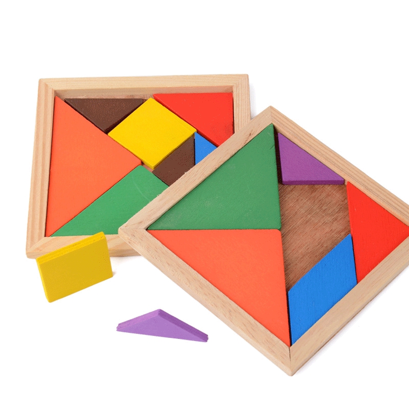 Colorful Wooden Tangram Brain Teaser Puzzle Educational Developmental ...
