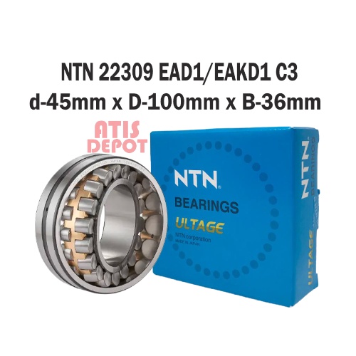 NTN 22309 EAD1 / EAKD1 C3 ( 45 x 100 x 36 ) 100% ORIGINAL Made In JAPAN ...