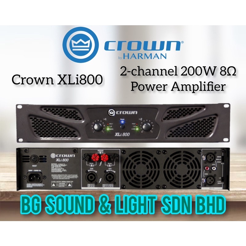 Crown XLi800 2-Channel Power Amplifier 200W 8Ω ( XLi-800 / XLi 800 ...