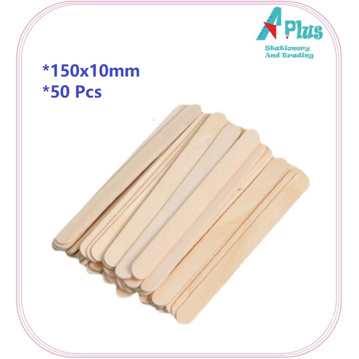 Long Wooden Ice Cream Popsicle Sticks 150 x 10mm Set of 50 | Shopee ...