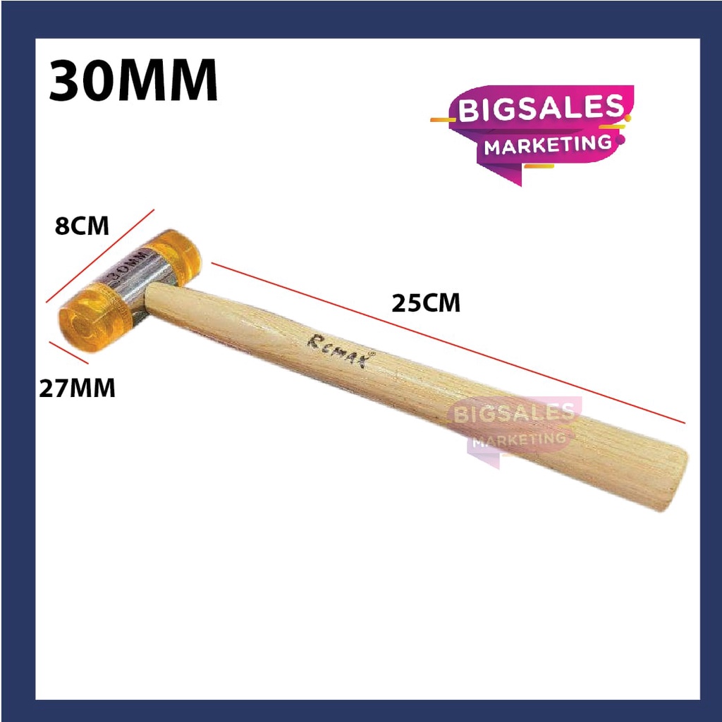 REMAX Double Soft Face Rubber Mallet Hammer With Wooden Handle / Tukul ...