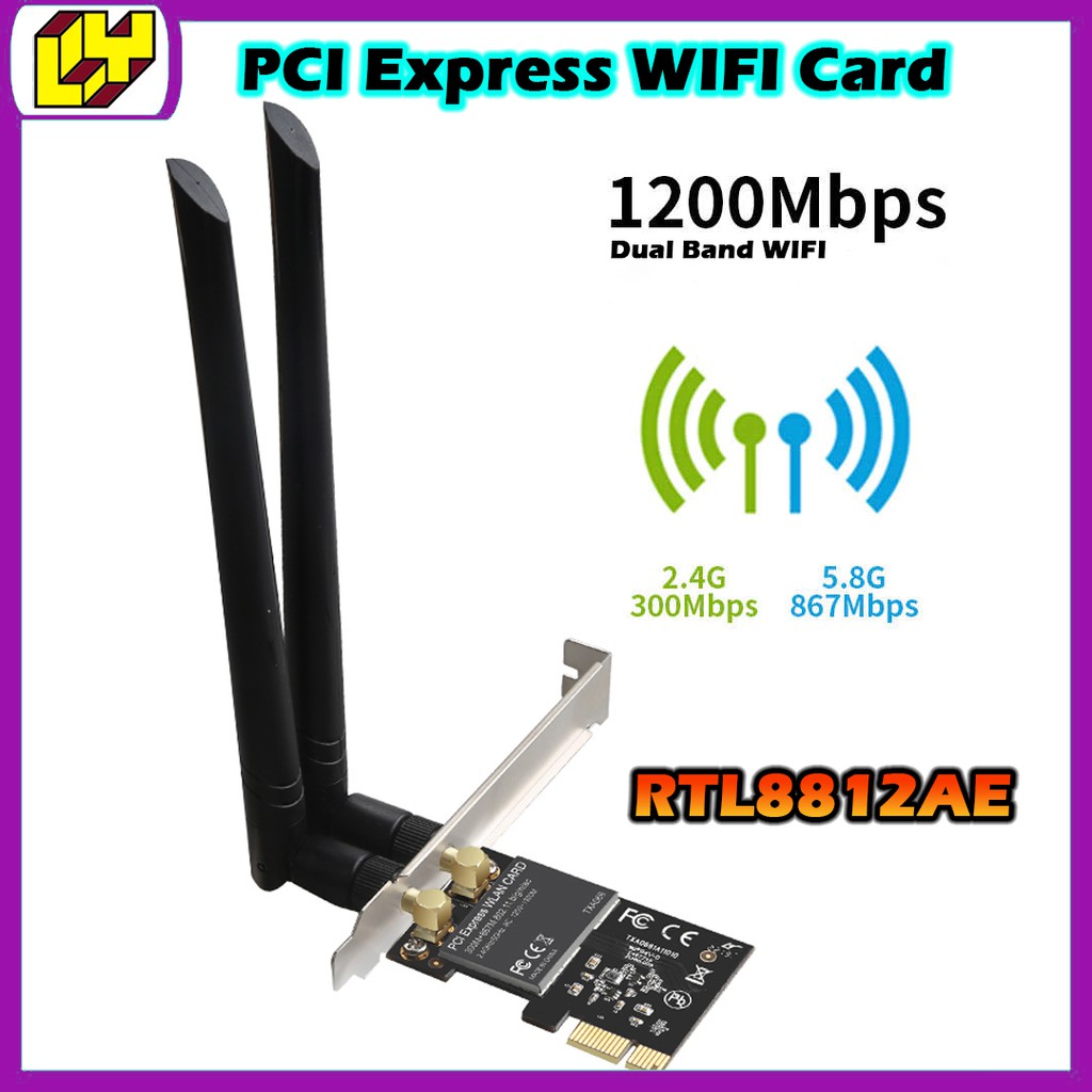 PCI Express Dual Band AC1200M WIFI PCI Wireless WiFi Card USB RTL8812AE ...