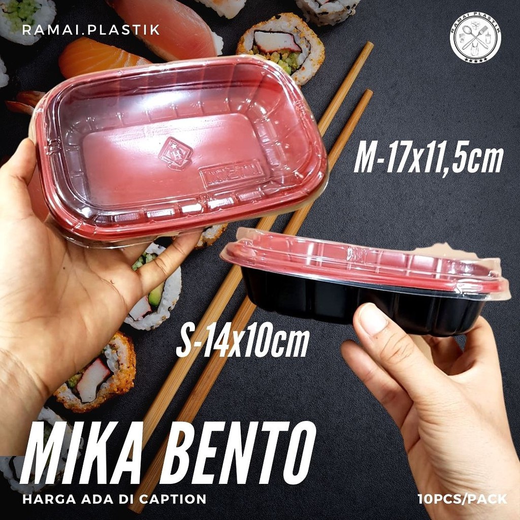 MERAH HITAM Bento/mika Cake box (Red, Black) Contains 10 Pcs | Shopee ...